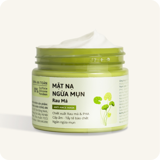 Mặt Nạ Ngừa Mụn Rau Má Dành Cho Da Dầu - Mỹ Phẩm Blué